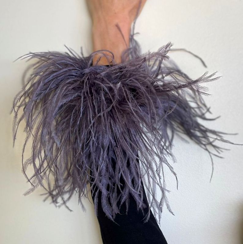 KOLUNTU | Handmade African Luxury | Detachable Ostrich Feather CUFF